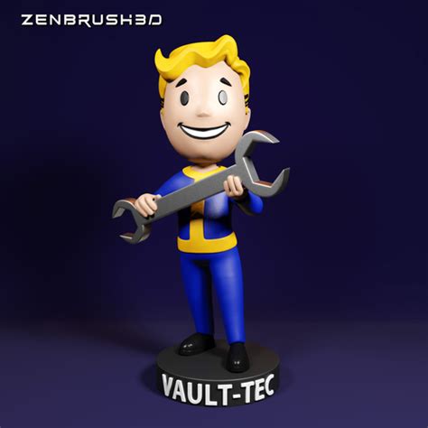 3d Printed Pack Bobblehead Fallout By Zenbrush3d Pinshape