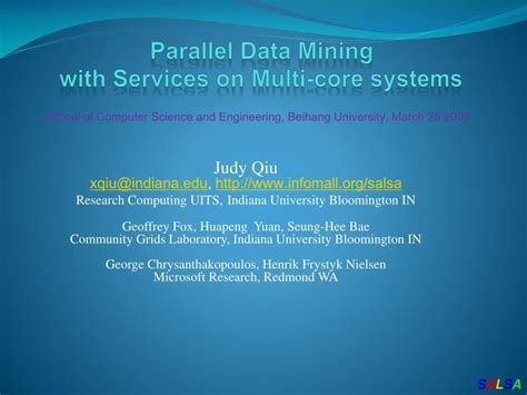Ppt Parallel Data Mining With Services On Multi Core Systems