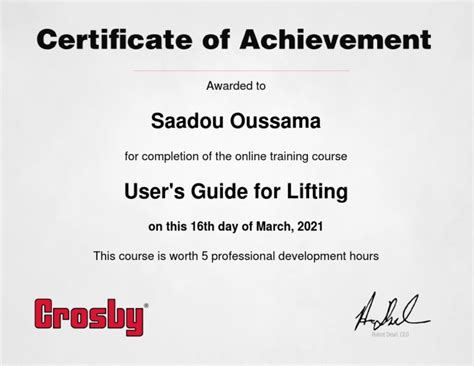 Saadou Oussama User8217s Guide For Lifting Online Course Crosby Users Guide For Lifting