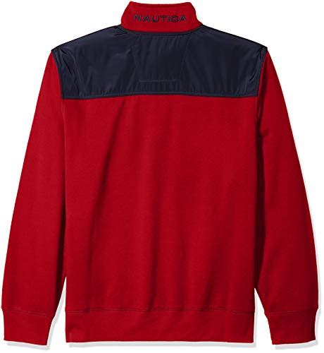 Nautica Mens 14 Zip Pieced Fleece Sweatshirt Red X Large Pricepulse