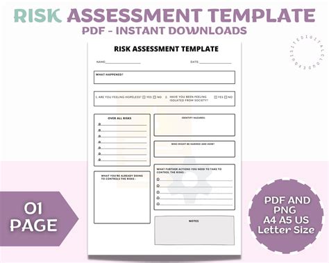 Risk Assessment Template Mental Health Form Risk Management Tool