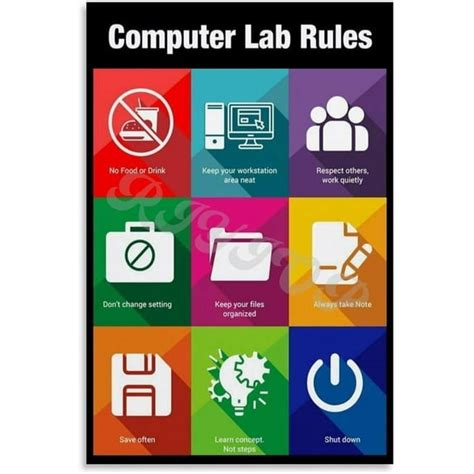 Computer Lab Rules Poster Computer Classroom Rules Classroom Tech Wall