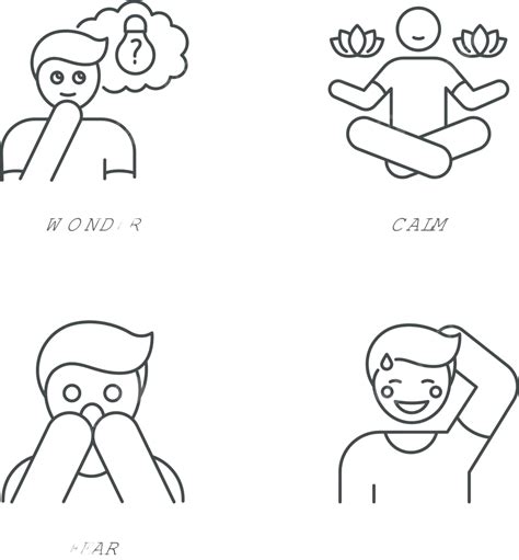 Mental State Pixel Perfect Linear Icons Set Vector Attitude