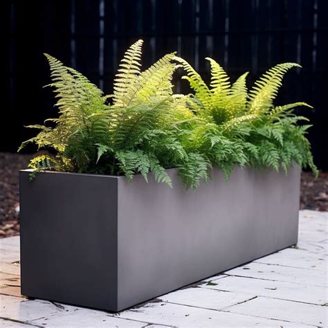 Manhattan Rectangle Low Planter Box Concrete Gfrc 48l X 14w X 18h