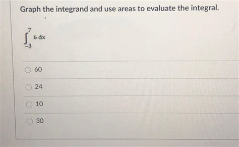 solved graph the integrand and use areas to evaluate the