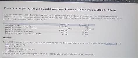 Solved Problem 263a Static ﻿analyzing Capital Investment