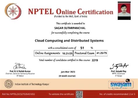 Sagar Sutarpanchal On Linkedin Completed Nptel Cloud Computing Course