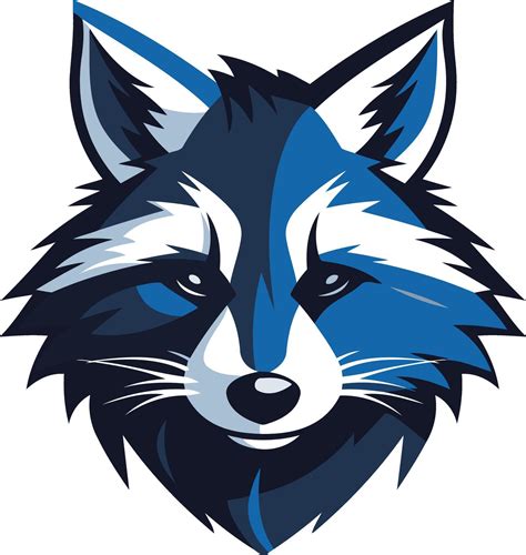 Blue And White Raccoon Mascot Head 49262345 Vector Art At Vecteezy