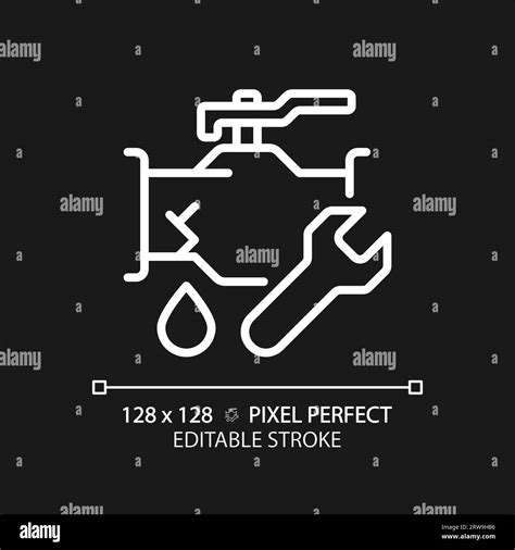 2d Customizable Thin Linear White Pipeline Leakage Icon Stock Vector