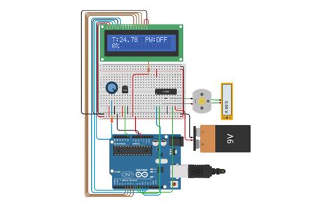 Circuit Design Temperature Controlled Fan Tinkercad