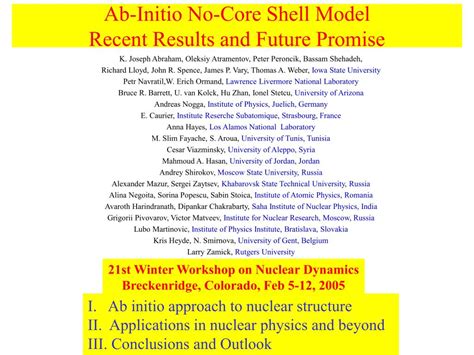 Ppt Ab Initio No Core Shell Model Recent Results And Future Promise Powerpoint Presentation