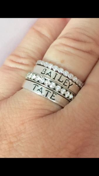 Personalized Ring Sterling Silver Stacking Ring Personalized Hand