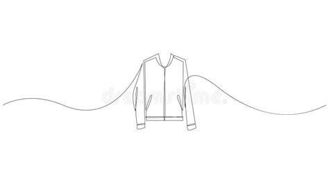 Varsity Jacket One Continuous Line Drawing Minimalist Single Line Doodle Vector Illustration