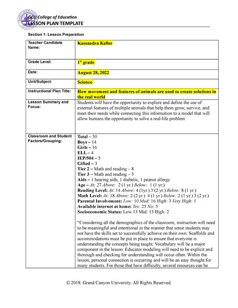 Topic 6 Lesson Plan Lesson Plan Template Section 1 Lesson