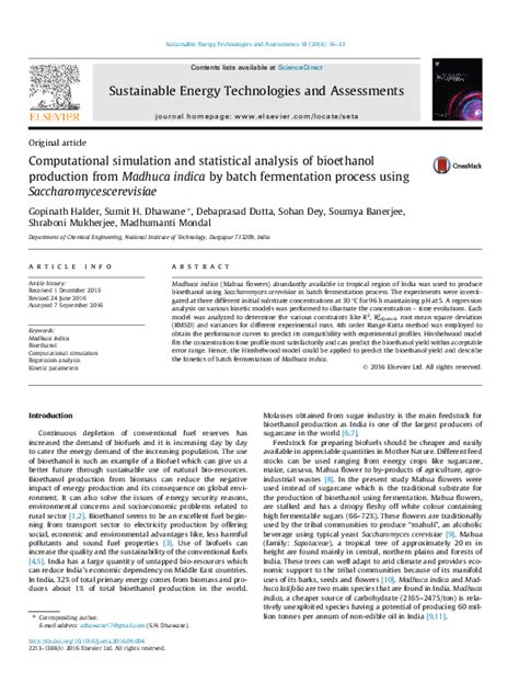 pdf computational simulation and statistical analysis of bioethanol