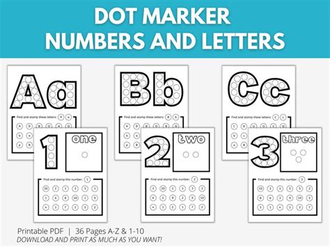Dot Marker Letters And Numbers Printable Dab Marker Abc And 123 Activity