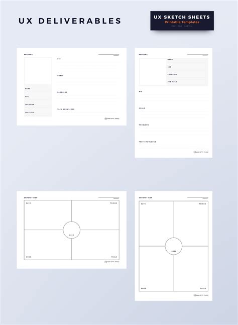 Ux Sketch Sheets Printable Templates
