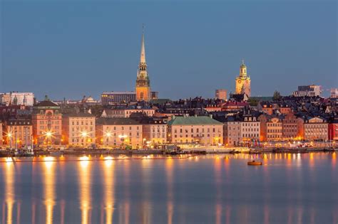 Vista Panorámica Escénica De Gamla Stan En El Casco Antiguo De