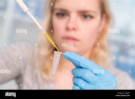 Babe Using Pipette Stock Photo Alamy