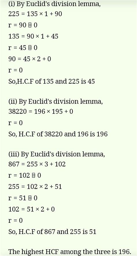 Lisa Tries To Find The Highest Common Factor Ofa And B Using Euclid S