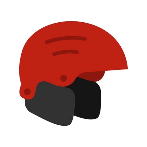 Icône De Casque De Ski Rouge Dans Un Style Plat Sur Fond Blanc