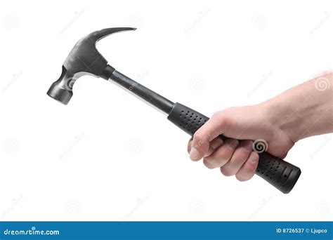 Una Mano Que Sostiene Un Martillo Imagen De Archivo Imagen De Equipo
