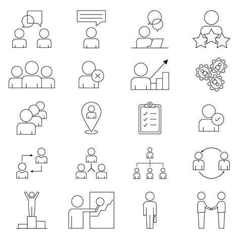 Premium Vector Set Icon In Line Style A Simple Set Of Business People Contains Icons Such As