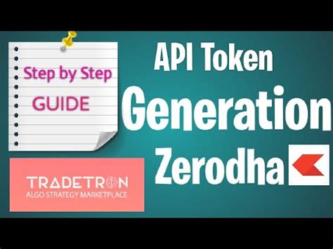 Tradetron API Token Generation Zerodha Algotrading Trading YouTube