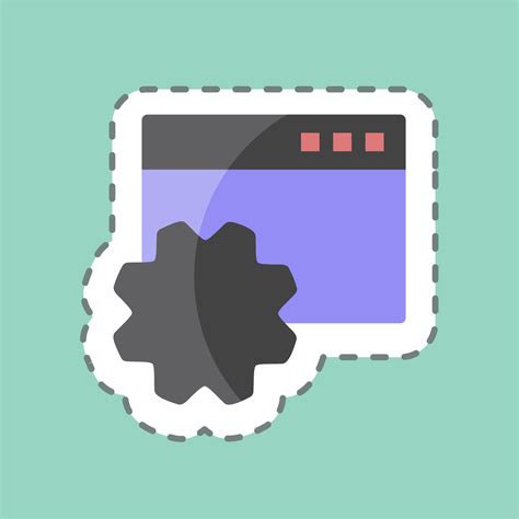 Sticker Line Cut Browser Configurations Suitable For Programming Symbol Simple Design Editable