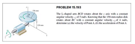 Solved Problem 15193the L Shaped Arm Bcd ﻿rotates About The