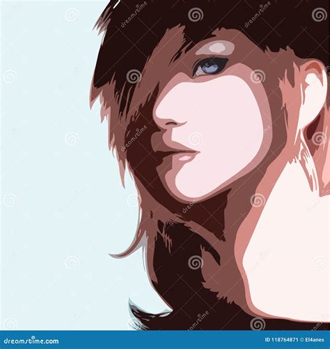 Beautiful Woman Vector Poster Stock Vector Illustration Of Look