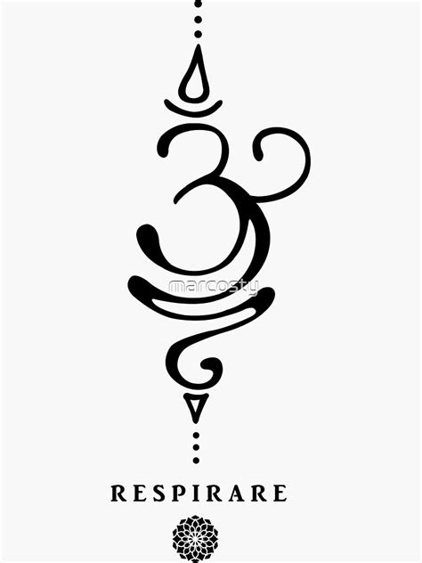 Sanskrit Breathe Symbol In Italian Sticker For Sale By Marcosty