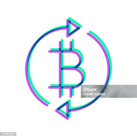 ビットコインの変更と転送白い背景に2色のオーバーレイを持つアイコン くるくる回るのベクターアート素材や画像を多数ご用意 くるくる回る