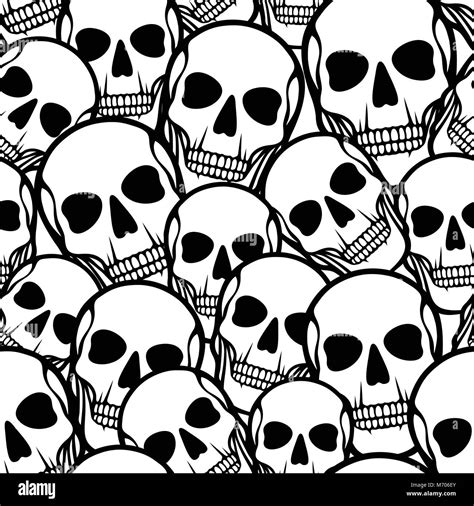 Seamless Pattern With Skulls Stock Vector Image And Art Alamy