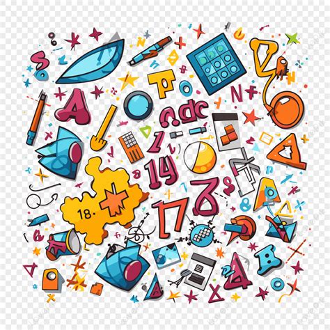 Math Equation Clipart Cartoon School Background With Some Colorful