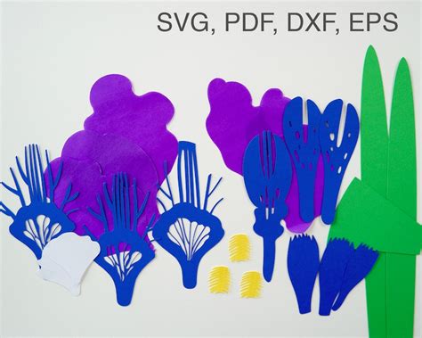 Iris Flower Template For Cricut Svg Pdf Esp Dxf Instructions