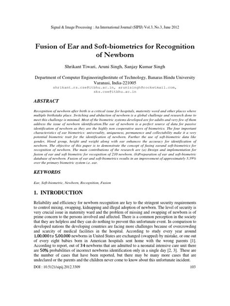 Pdf Fusion Of Ear And Soft Biometrics For Recognition Of Newborn Dokumen Tips
