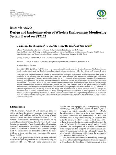 Pdf Design And Implementation Of Wireless Environment Monitoring