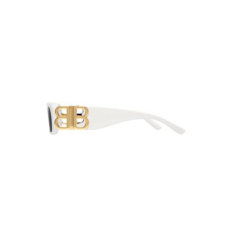 Womens Dynasty Rectangle Sunglasses In White Balenciaga® Us