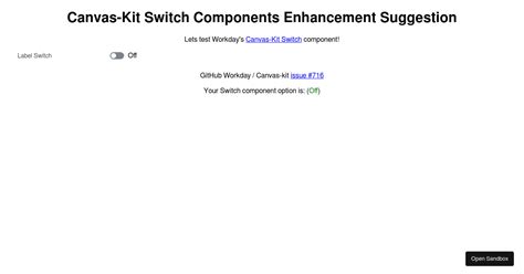 Use Case Workday Canvas Kit Enhancement Suggestion Codesandbox