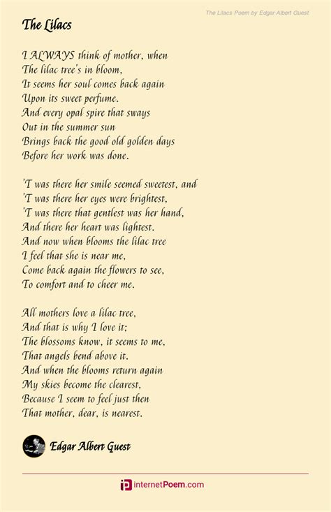 The Lilacs Poem By Edgar Albert Guest