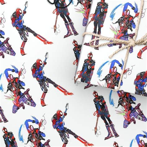 Spider Man Wrapping Paper For Him Etsy