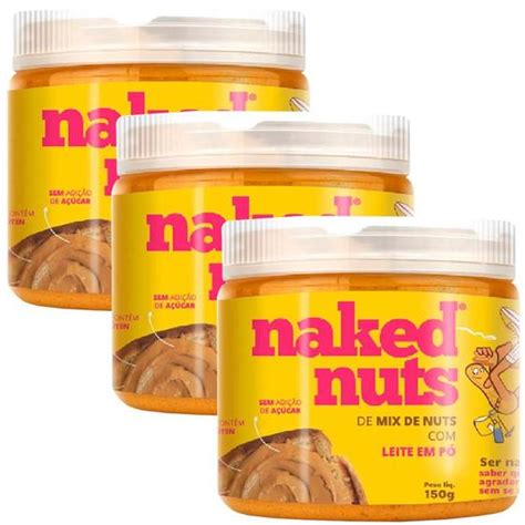Kit 3 Pasta Mix de Nuts Leite em Pó 150g Naked Nuts Pasta de