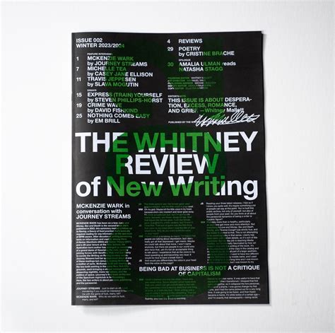 The Whitney Review Of New Writing Issue 002 Winter 20232024 The Whitney Review