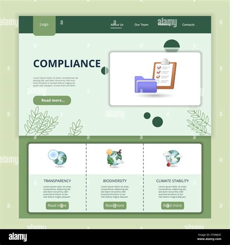 Compliance Flat Landing Page Website Template Transparency