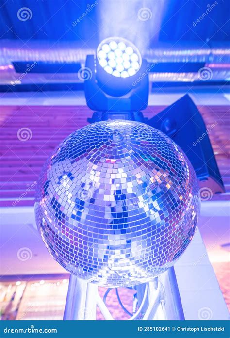 Mirror Ball Disco Lights Club Dance Party Glitter Background Stock
