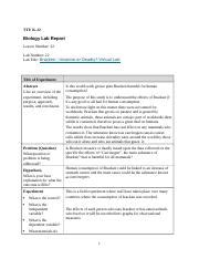 Bio Lab 22 Docx TTU K 12 Biology Lab Report Lesson Number 22 Lab Number 22 Lab Title