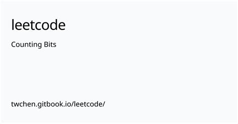Counting Bits Leetcode