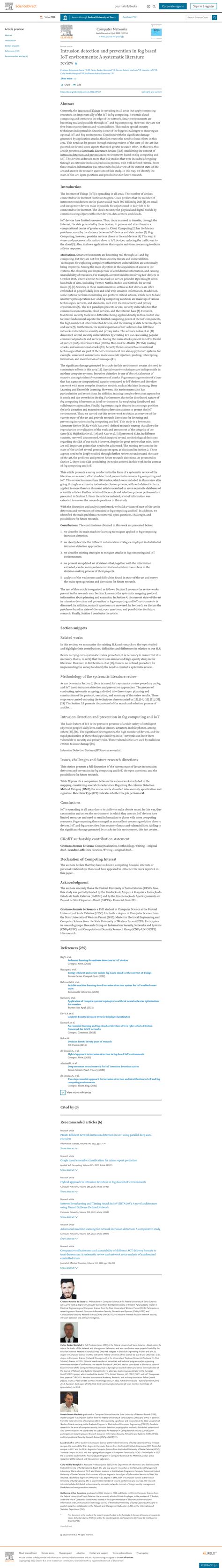 PDF Intrusion Detection And Prevention In Fog Based IoT Environments A Systematic Literature