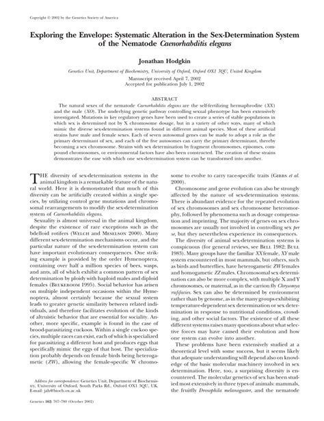 Pdf Exploring The Envelope Systematic Alteration In The Sex